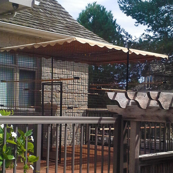 92" D x 46" L - 3 Sided Enclosure Awning (Short Side Open) - Habitat Haven
