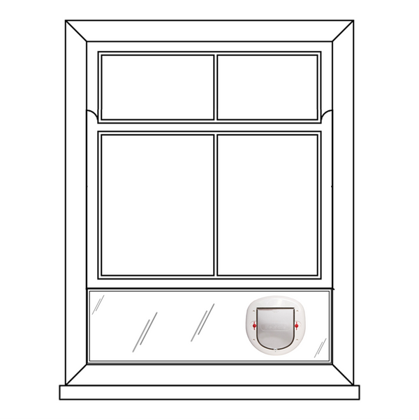Cat Door For Windows - Cat Flap Window Insert - Habitat Haven
